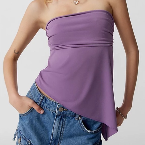 Urban Outfitters | Tops | Urban Outfitters Y2k Asymmetrical Tube Top ...